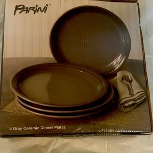 Parini | Kitchen | 4 Parini Ceramic Gray Dinner Plates | Poshmark